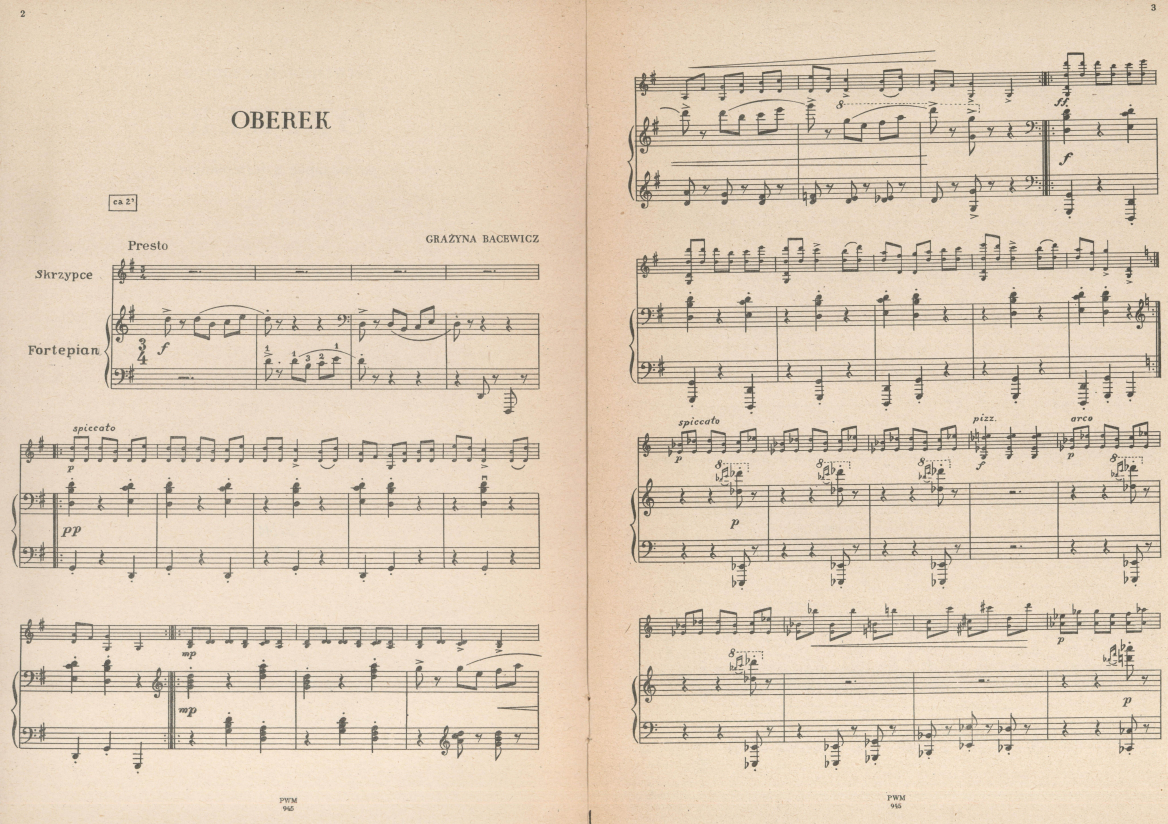 Grażyna BacewiczOberek na skrzypce i fortepian